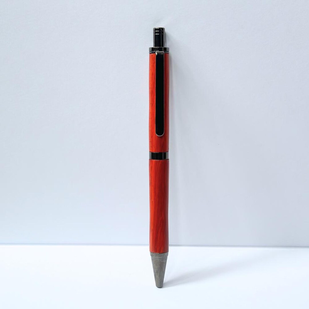 Simple Red Click Gel Pen With Gun Metal Finishes - Wood or Acrylic - Etsy