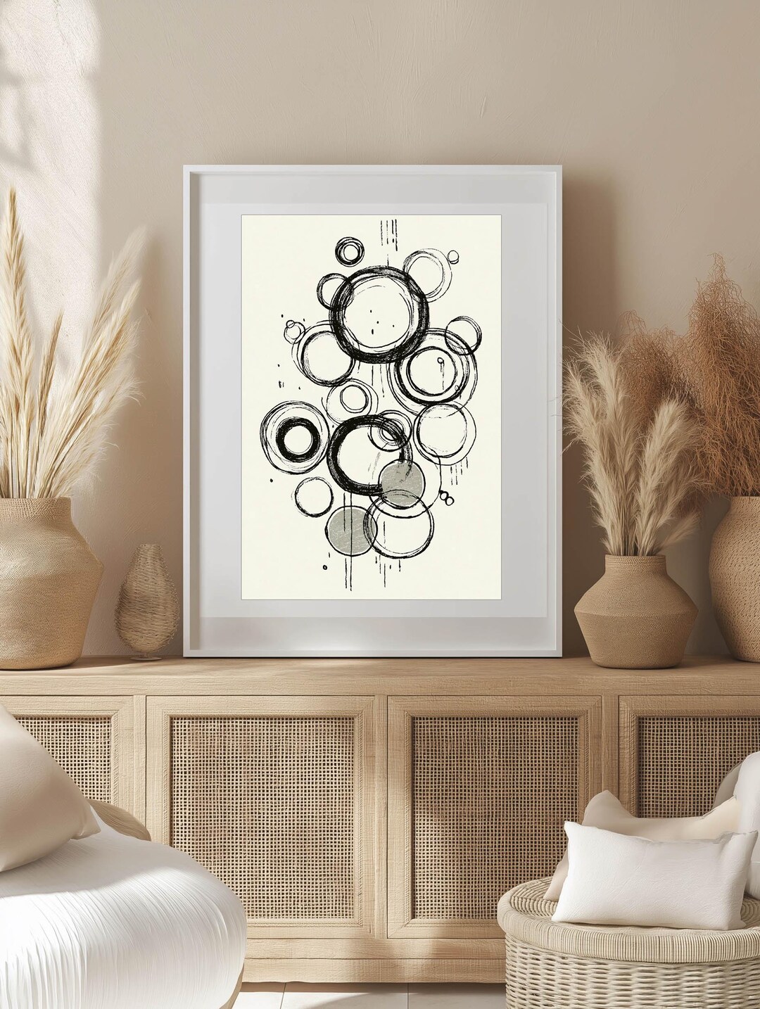 Circle Line Art - Line Art, Abstract, Digital Download, Retro ...