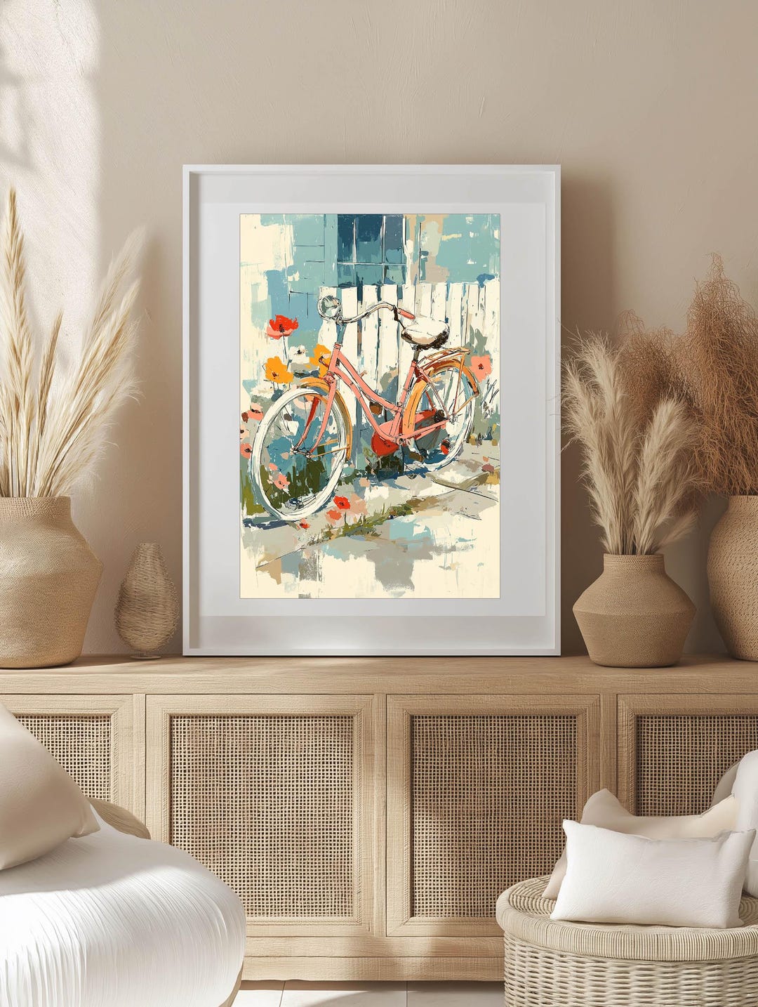 Vintage Bicycle With Flowers -digital Wall Art, Wall Art, Vintage, Home ...