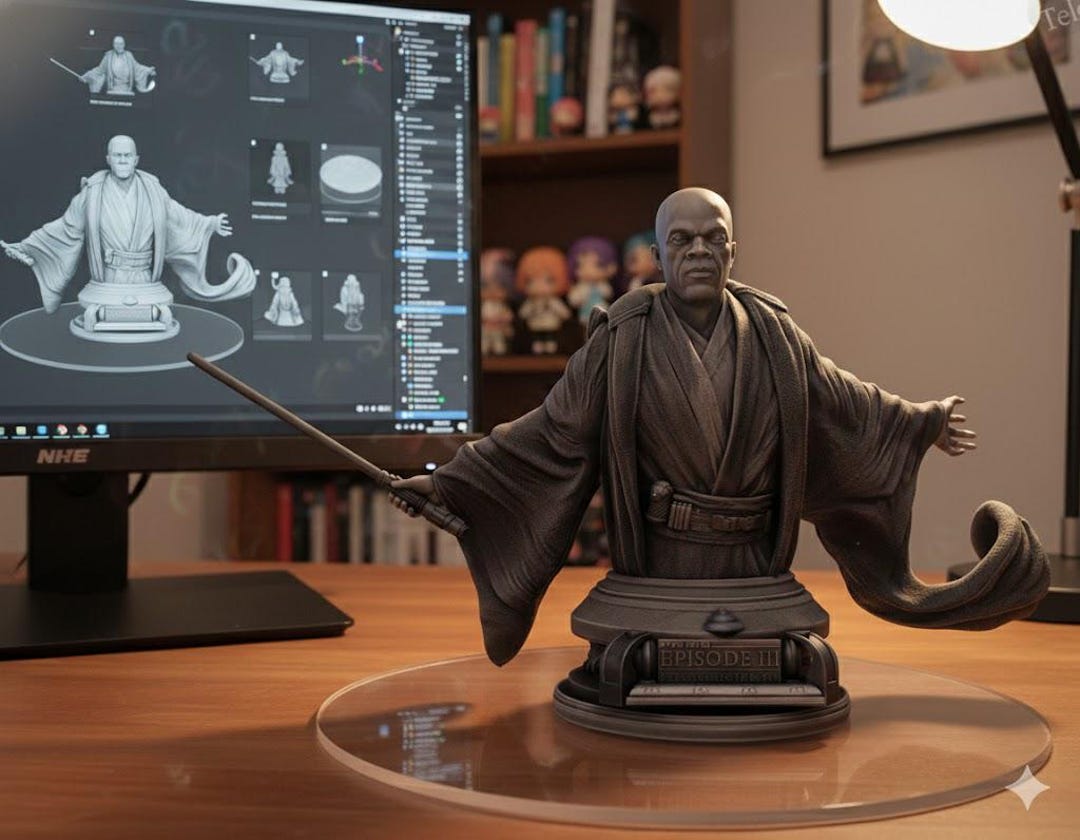 Mace Windu Bust 3D Print Stl File - Etsy