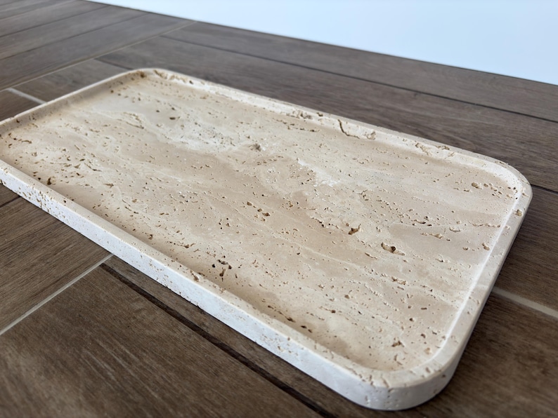 Travertine Stone Tray | Handmade Natural Tray | Bathroom & Living ...