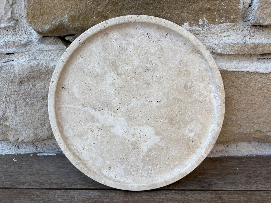 Handcrafted Travertine Tray – Natural Stone Vanity, Jewelry & Candle ...