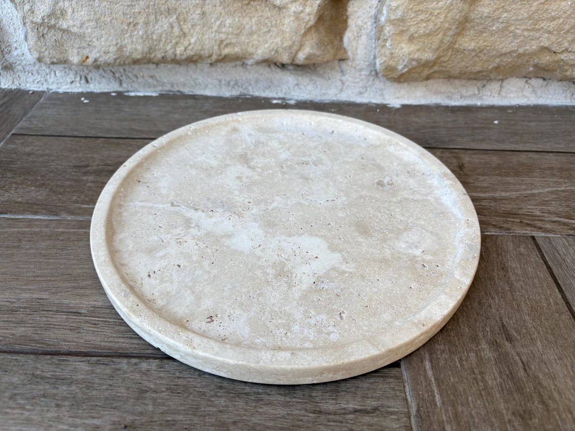 Handcrafted Travertine Tray – Natural Stone Vanity, Jewelry & Candle ...