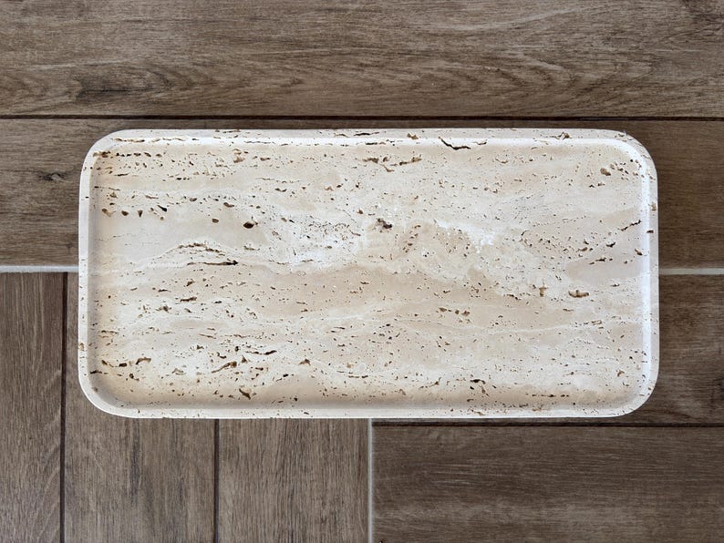 Travertine Stone Tray | Handmade Natural Tray | Bathroom & Living ...