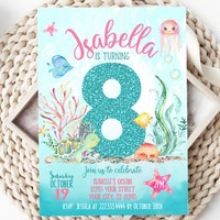 Whale Birthday Invitation EDITABLE, Ocean Party Invitation Printable ...