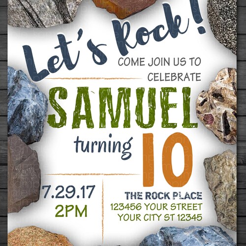 Rocks Geology Birthday Invitations Digital File Geology - Etsy
