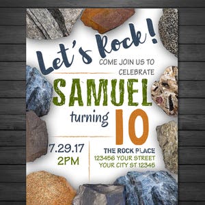 Rocks Geology Birthday Invitations Digital File Geology - Etsy