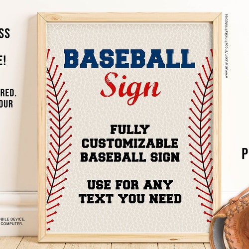 Editable Baseball Sign Digital File Baseball Party Sign - Etsy