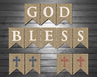 God Bless Banner Printable | Etsy