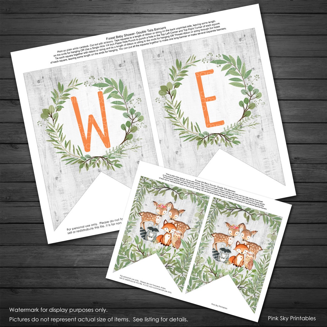 Woodland Welcome Baby Banner INSTANT DOWNLOAD Forest Baby - Etsy