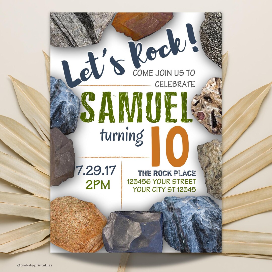 Rocks Geology Birthday Invitations, Digital File, Geology Birthday ...