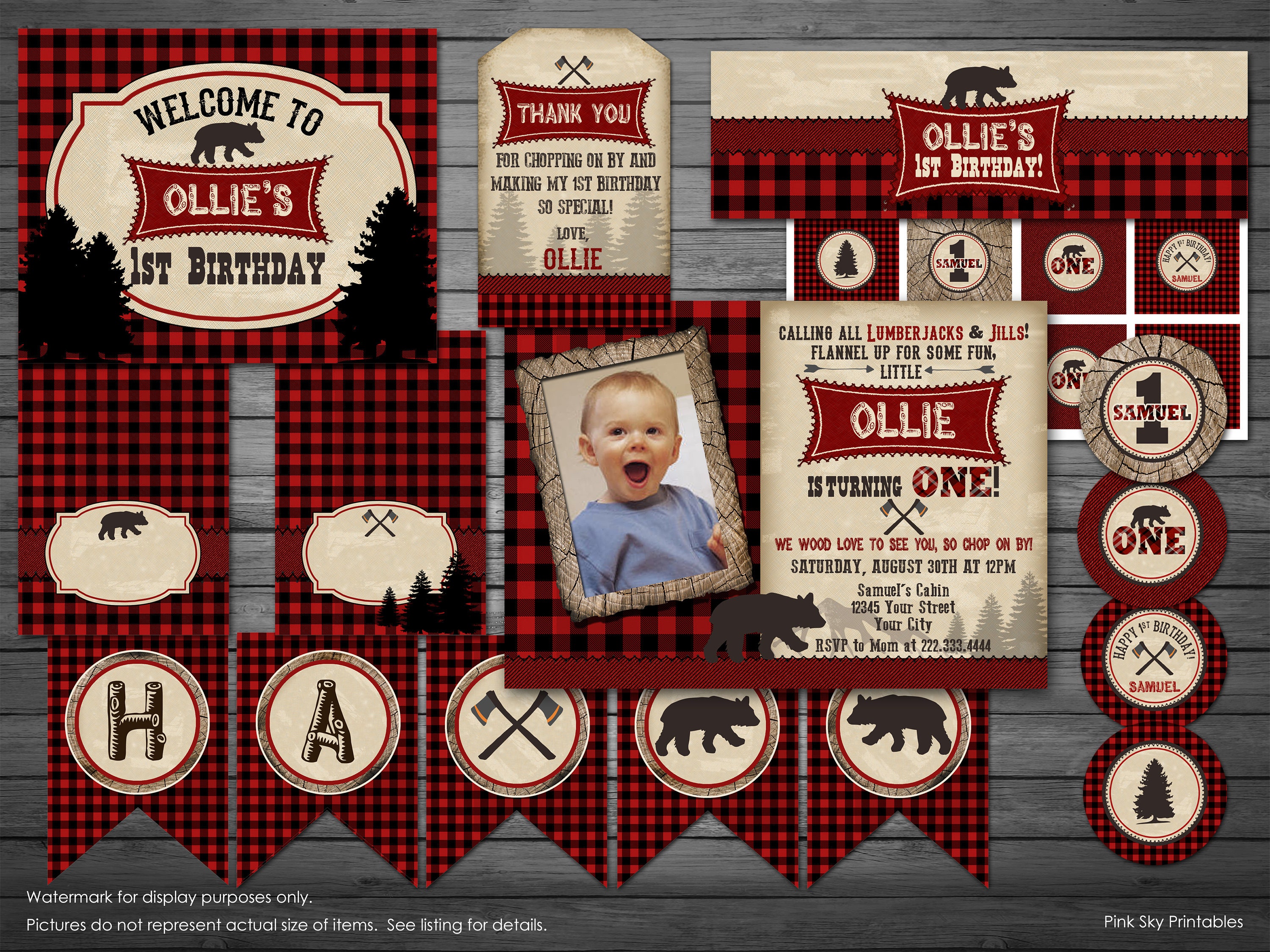 Lumberjack Birthday Party Package Digital Files Buffalo | Etsy