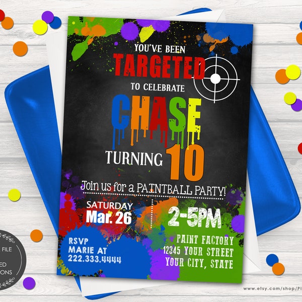 Paintball Invitation - Etsy