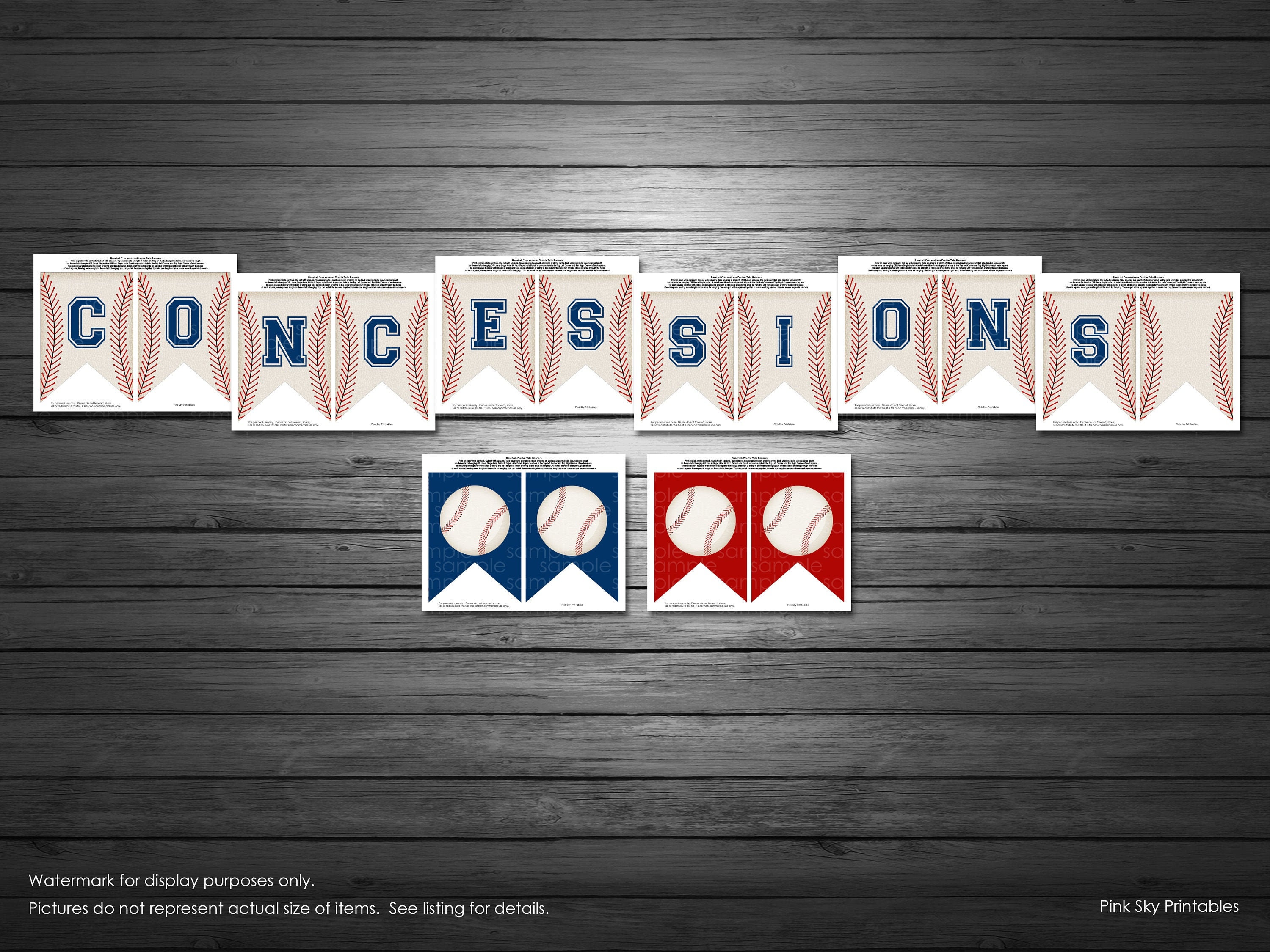 Baseball Concessions Banner INSTANT DOWNLOAD Baseball | Etsy