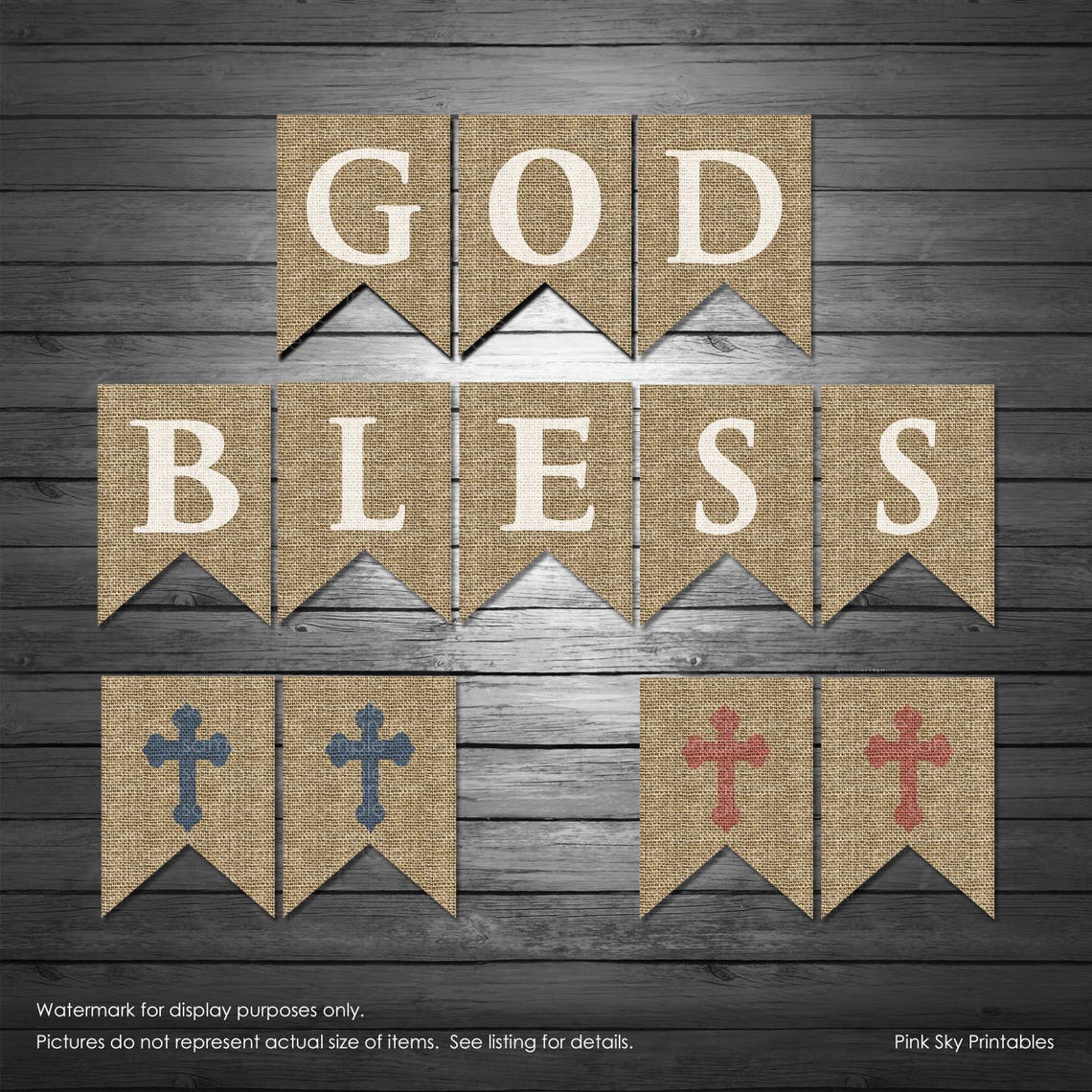 God Bless Burlap Printable Banner INSTANT DOWNLOAD Religious - Etsy