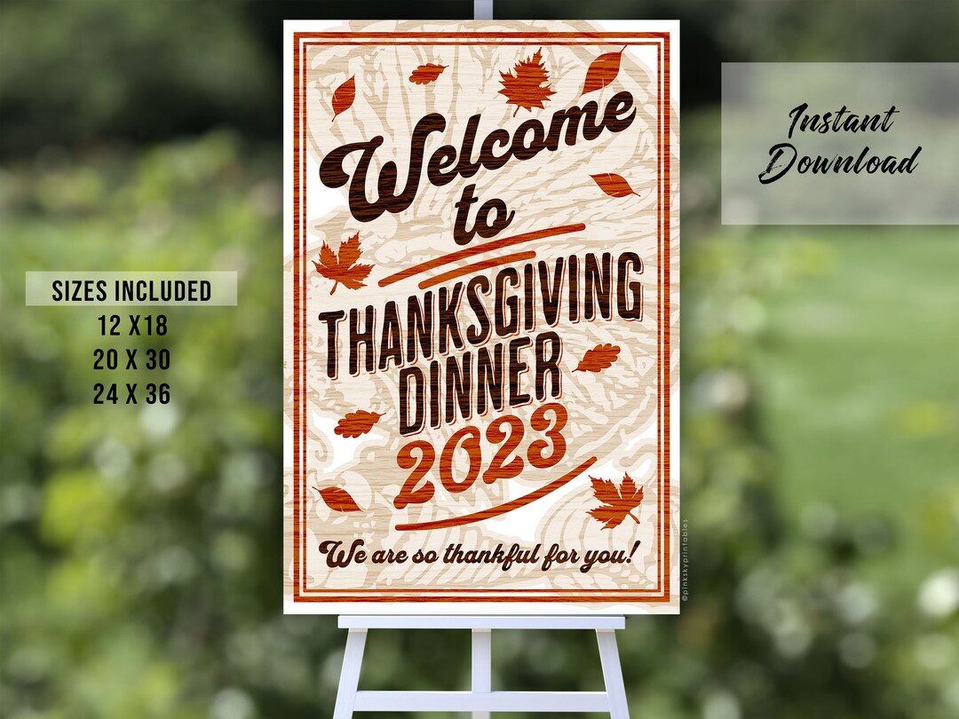 Thanksgiving Dinner Sign, Thanksgiving Decor, Fall Decor, Printable ...