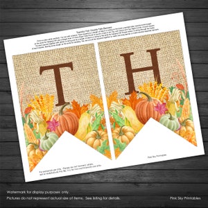 Thankful Fall Banner, INSTANT DOWNLOAD, Thanksgiving Banner ...