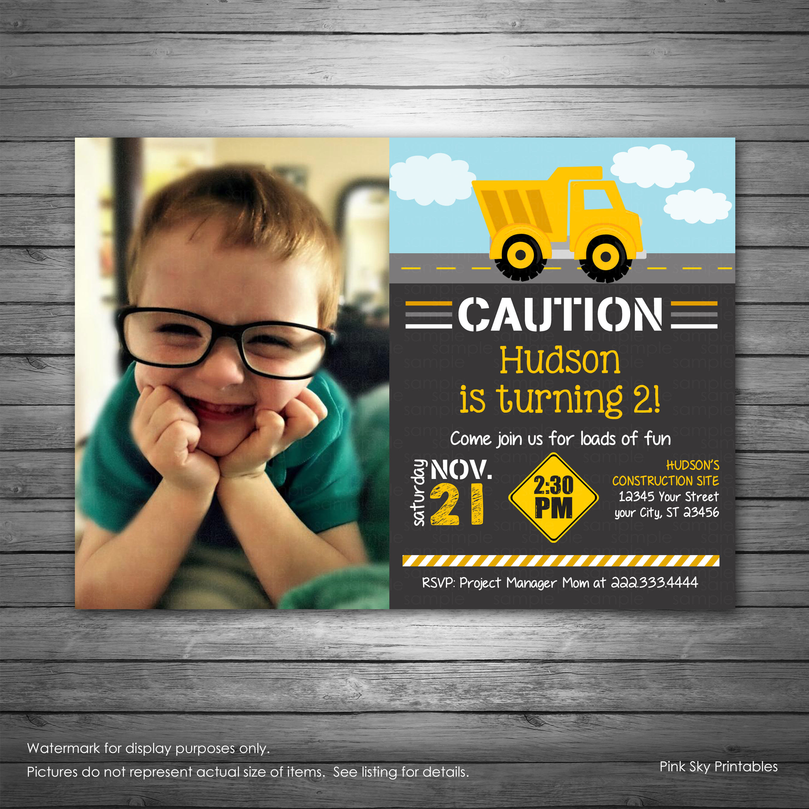 Printable Construction Invitation Construction Birthday | Etsy