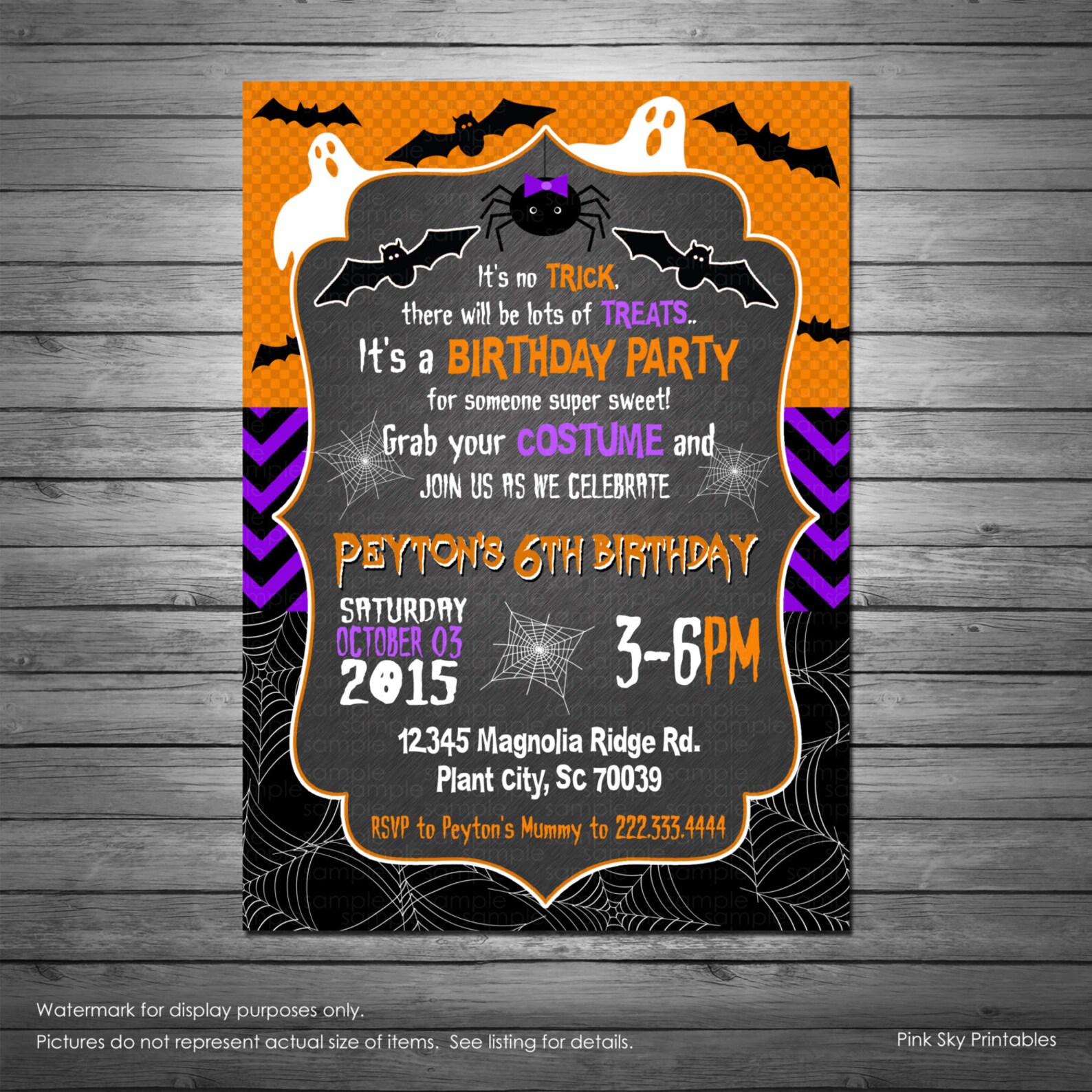 Halloween Birthday Invitation Printable File or Printed | Etsy
