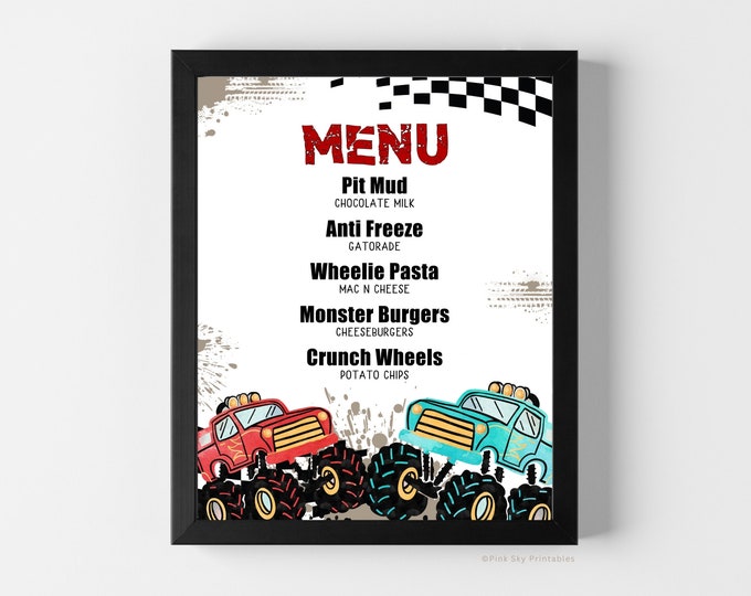 EDITABLE Truck Menu Sign and Food Cards, Digital File, Trucks Party ...