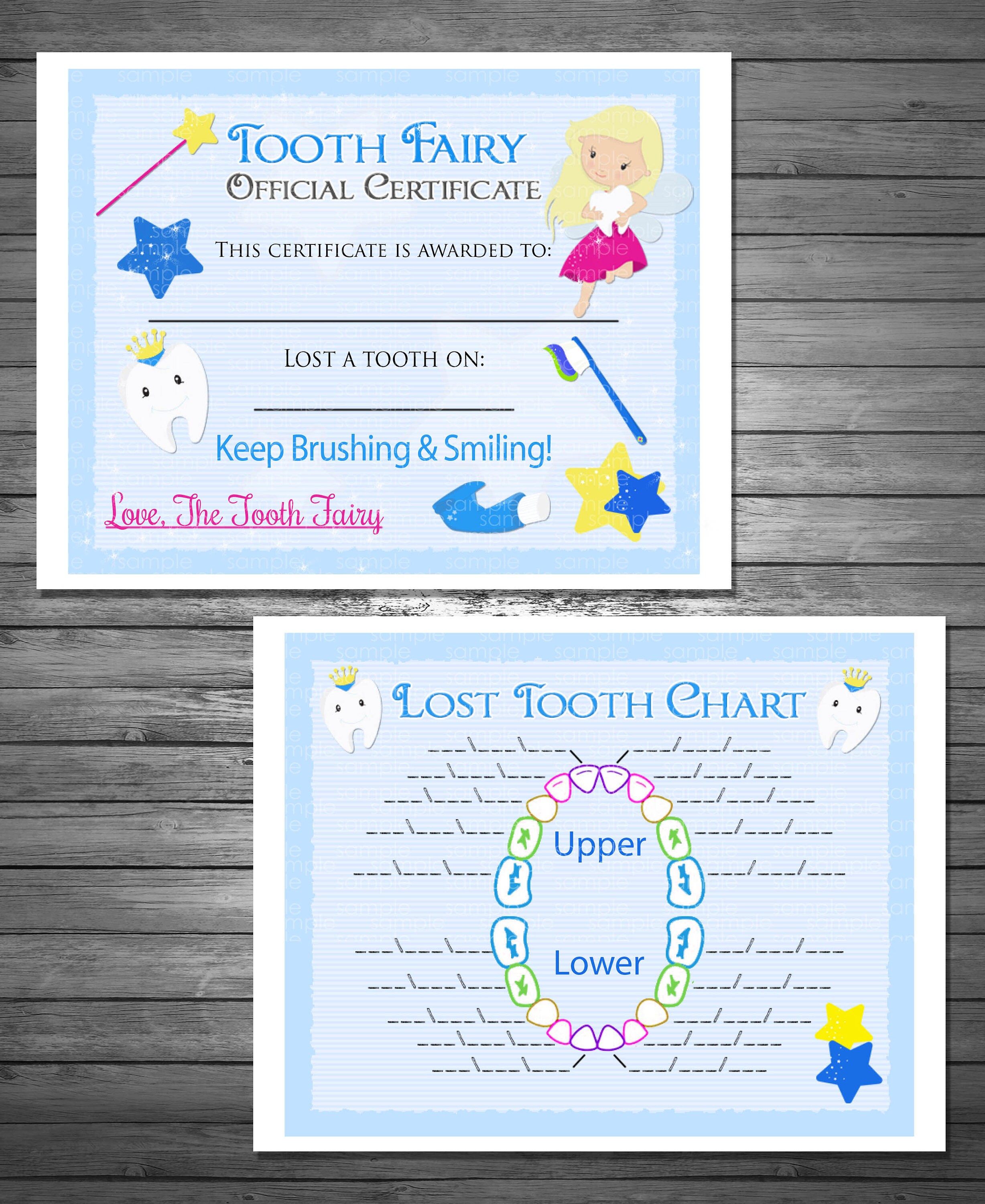 Tooth Fairy Certificate and Lost Tooth Chart for Boy | Etsy