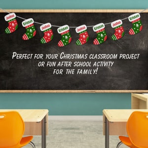 EDITABLE Christmas Stockings With Names, Teacher Classroom Project ...