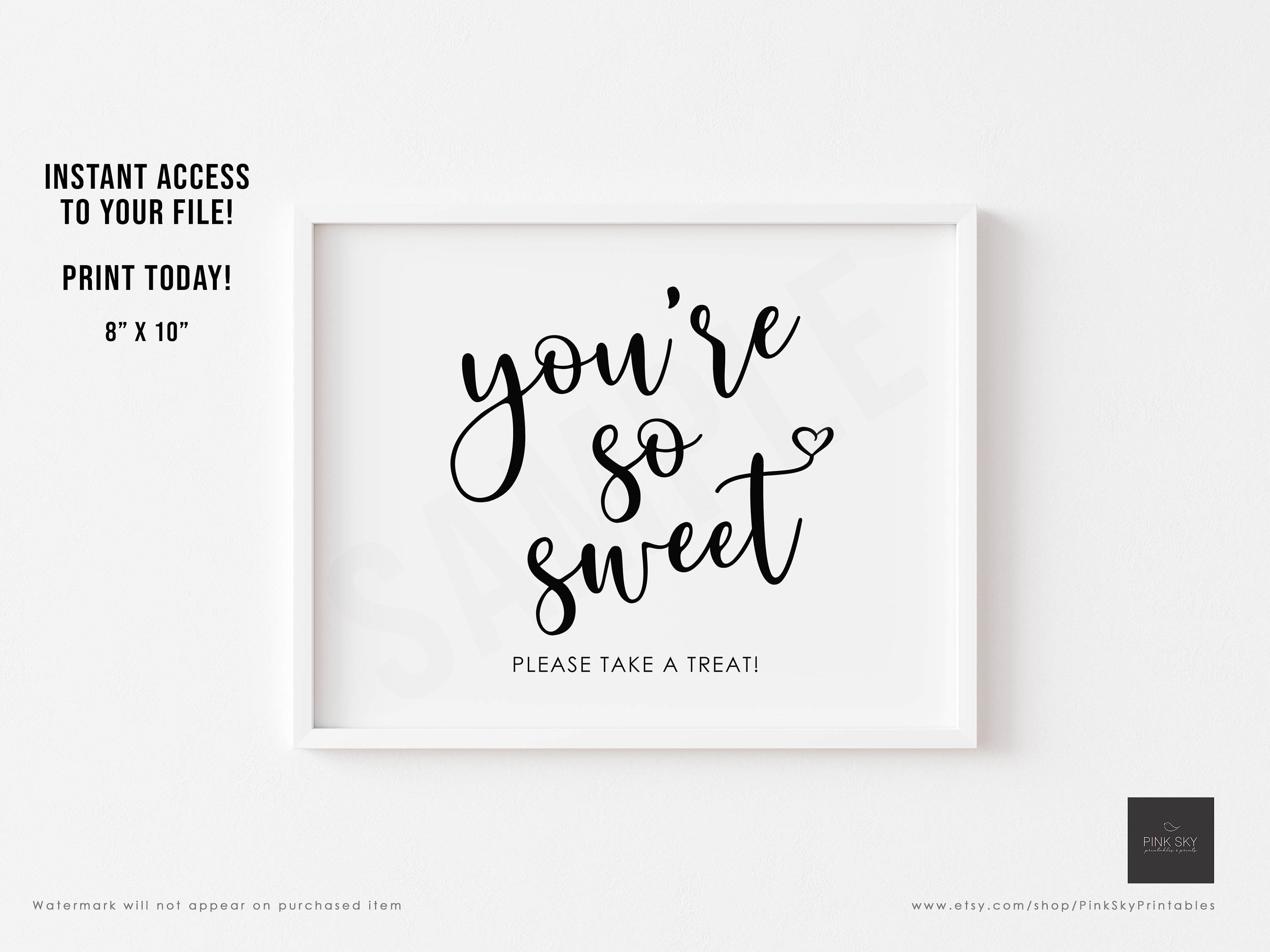 You're so Sweet Please Take a Treat Dessert Table Sign | Etsy