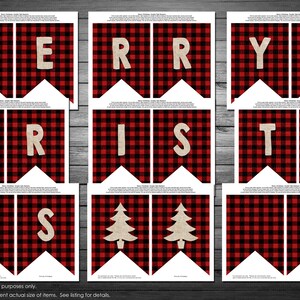 Merry Christmas Banner, Christmas Buffalo Plaid Banner, Buffalo Plaid ...