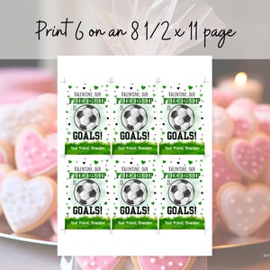 Soccer Valentine Tags, EDITABLE Kids Valentine Cards, Soccer Valentine ...