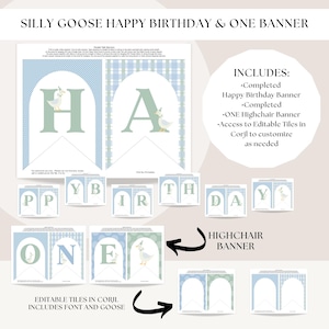 Silly Goose Birthday Party Bundle for Boys | EDITABLE | Invitation ...