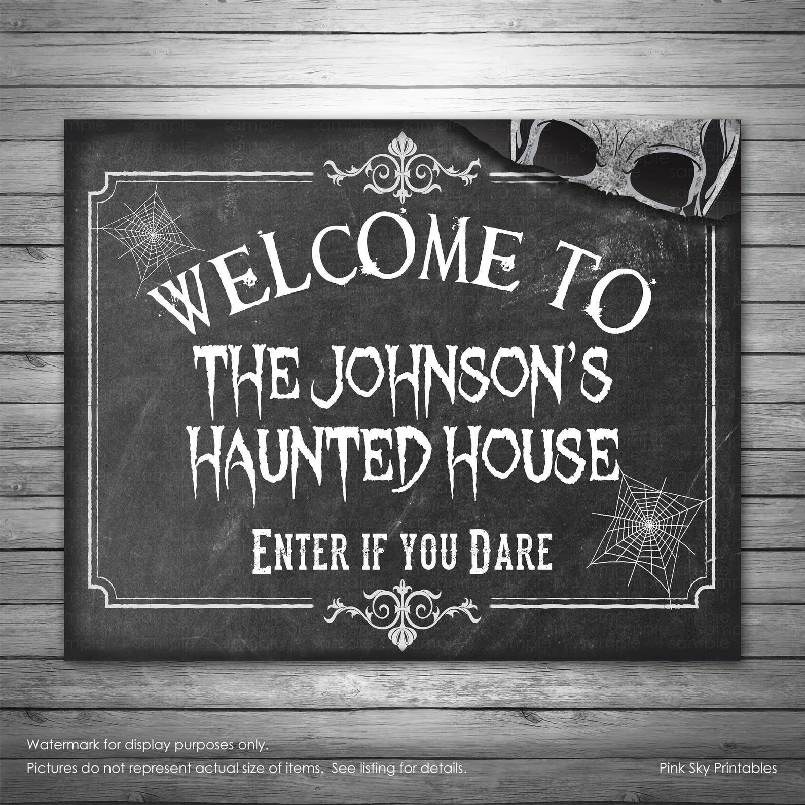 Halloween Party Welcome Sign, Digital File, Chalkboard Halloween ...