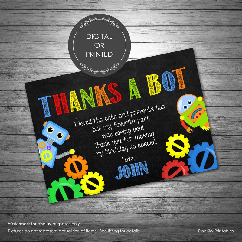 Robot Thank You Cards - Etsy