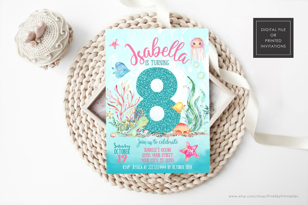 Sea Birthday Invitations, Under the Sea Girls Birthday Invitation ...