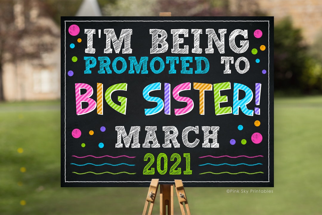 Big Sister Sign, Big Sister Pregnancy Announcement, Chalkboard Sign ...