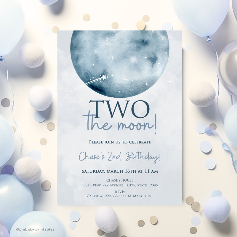 Moon Invitation - Etsy UK