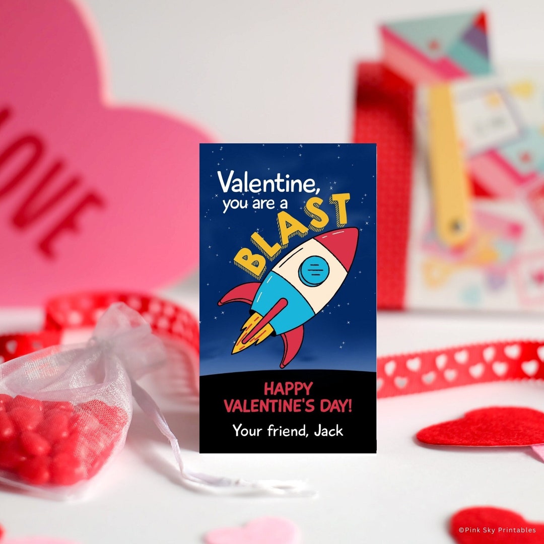 Space Valentine's Day Tags, EDITABLE, Instant Download, 2 X 3.5 ...