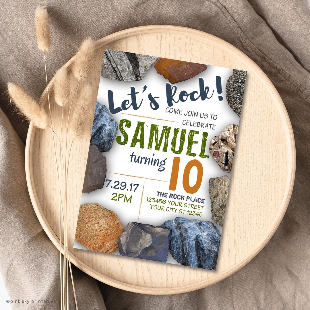 Rocks Geology Birthday Invitations, Digital File, Geology Birthday ...