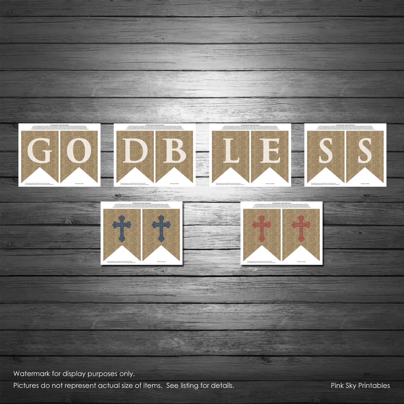 God Bless Burlap Printable Banner INSTANT DOWNLOAD Religious - Etsy