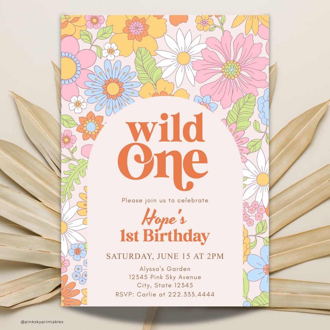 Wildflower Birthday Party Invitation, Girl's Wildflower Birthday ...