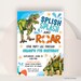 Splish Splash Dinosaurs Roar Birthday Party Invitation Template ...