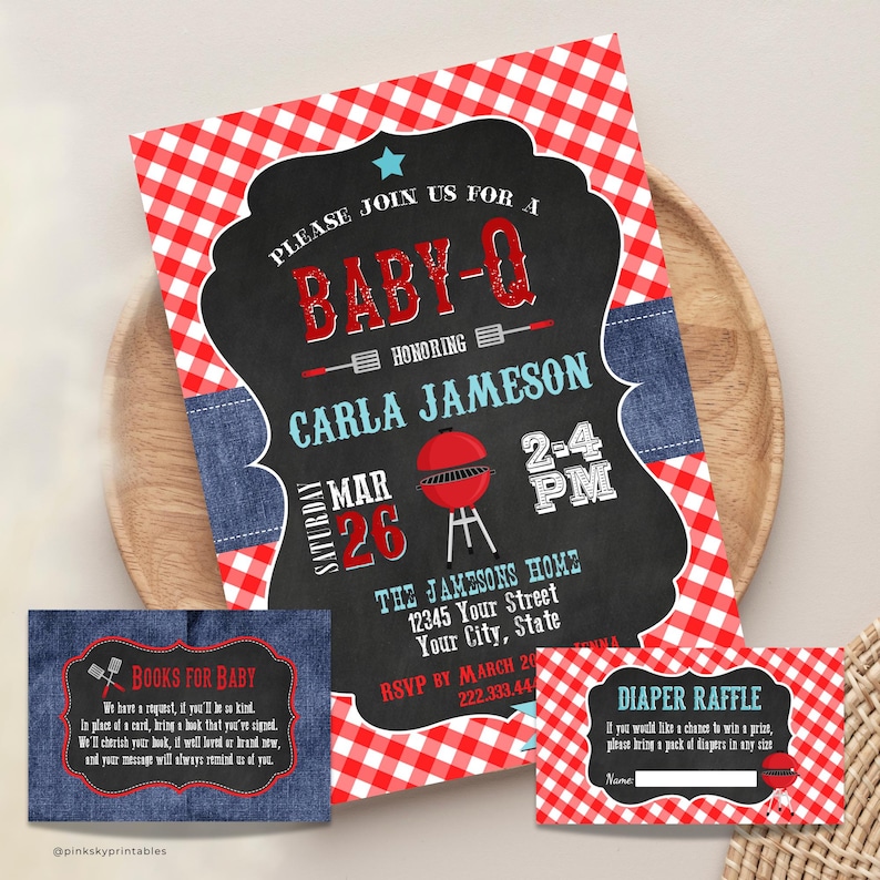 Baby-q Baby Shower Invitation | Printable or Printed BBQ Invite | Free ...
