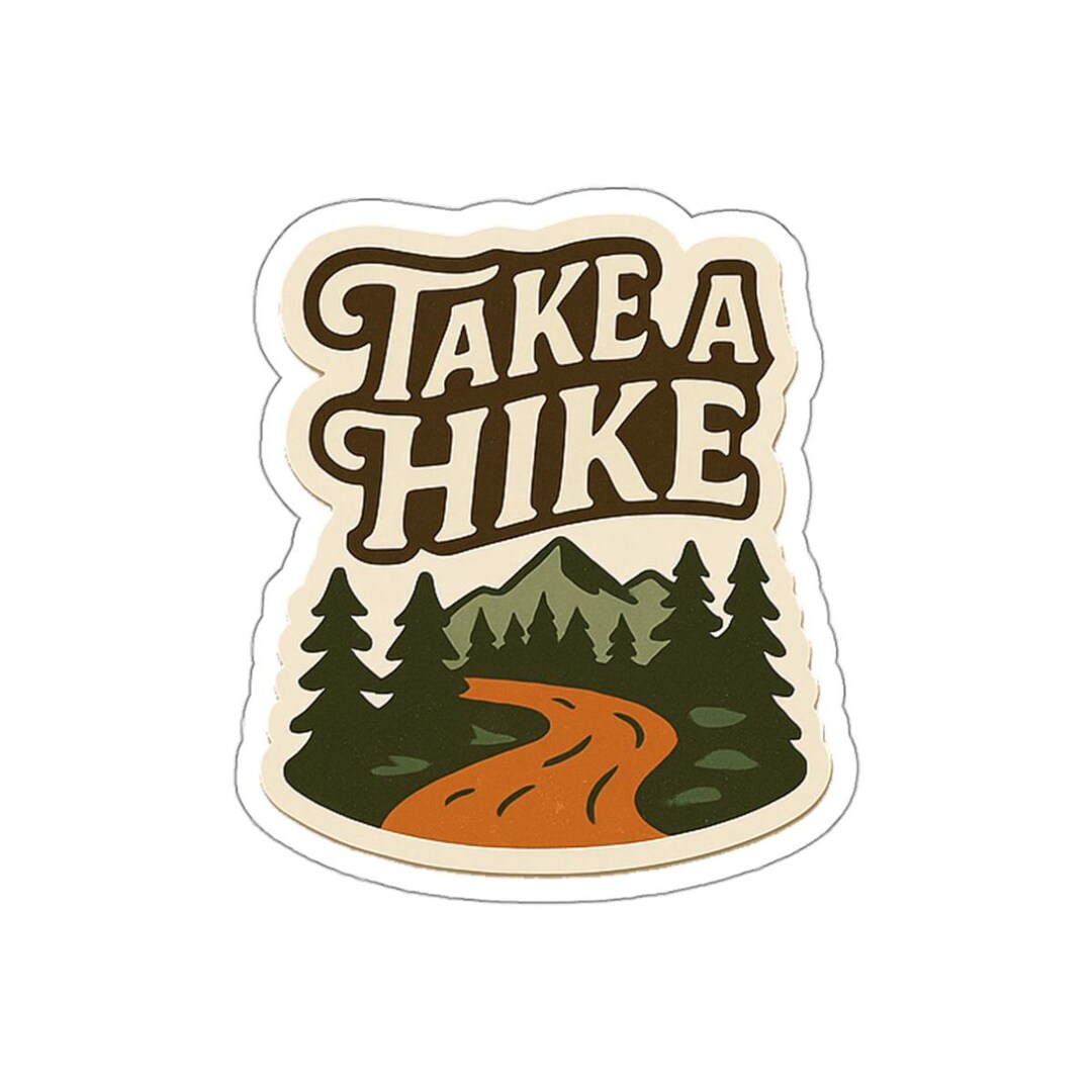 Hiking Stickers, Adventure Travel Decal, Outdoors Nature Vinyl Sticker ...