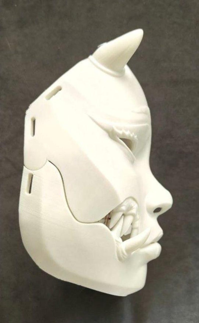 Articulated Oni Mask, Movable Jaw Cosplay Mask, Japanese Demon Mask, 3D ...