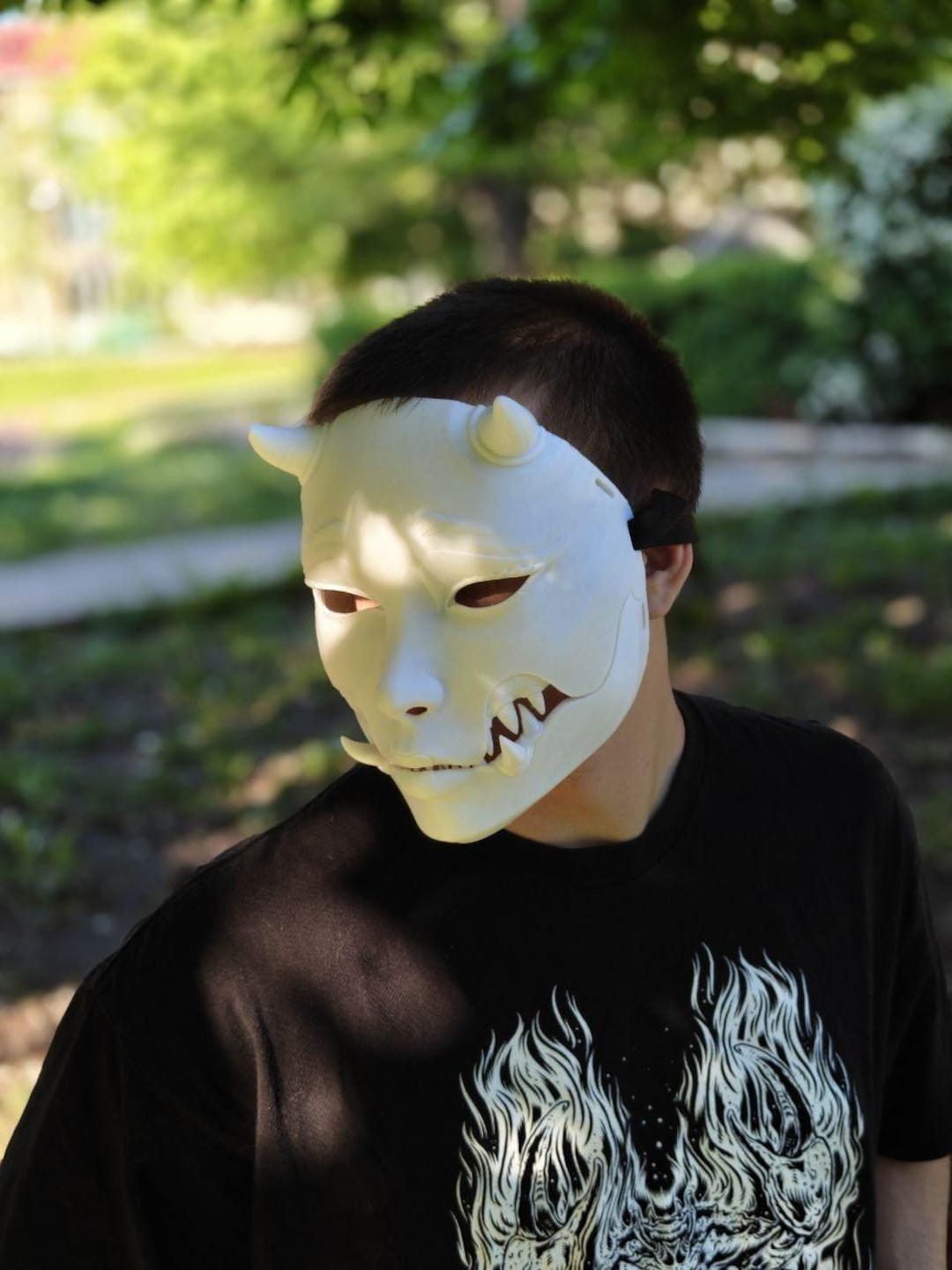 Articulated Oni Mask, Movable Jaw Cosplay Mask, Japanese Demon Mask, 3D ...