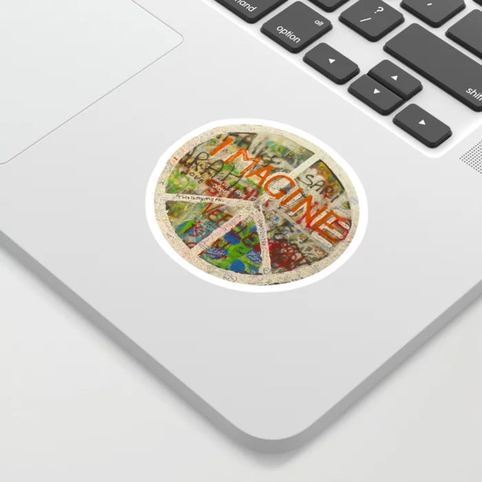 Peace Sign Sticker John Lennon Imagine Decal Round - Etsy