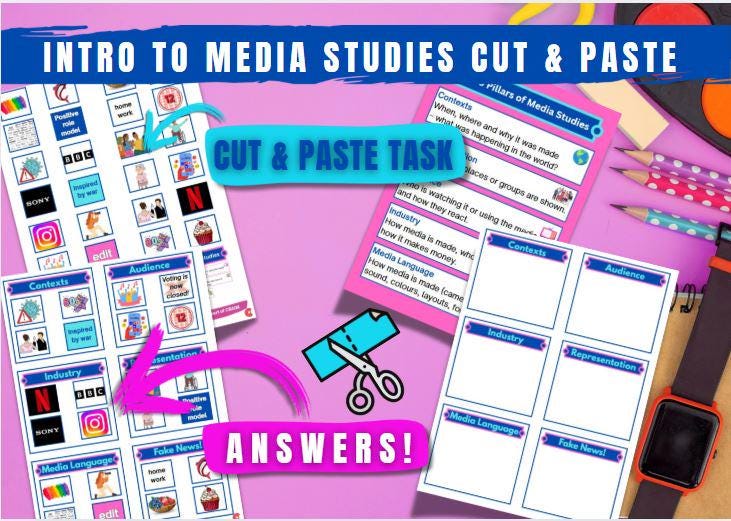 Media Studies Sorting Activity | GCSE Intro Lesson | Cut and Paste - Etsy