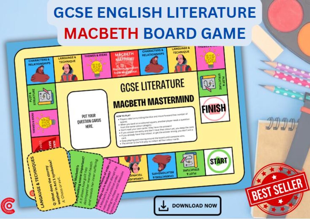 Macbeth GCSE English Literature Revision Board Game (AQA) – Digital ...