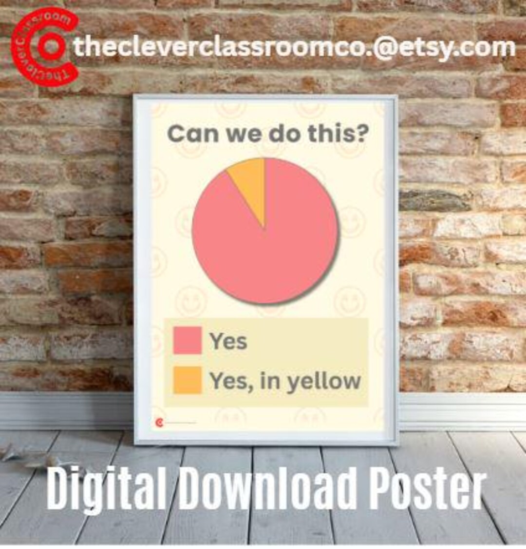 Funny Pie Chart Poster – “can We Do This?” - Humorous Classroom Decor ...
