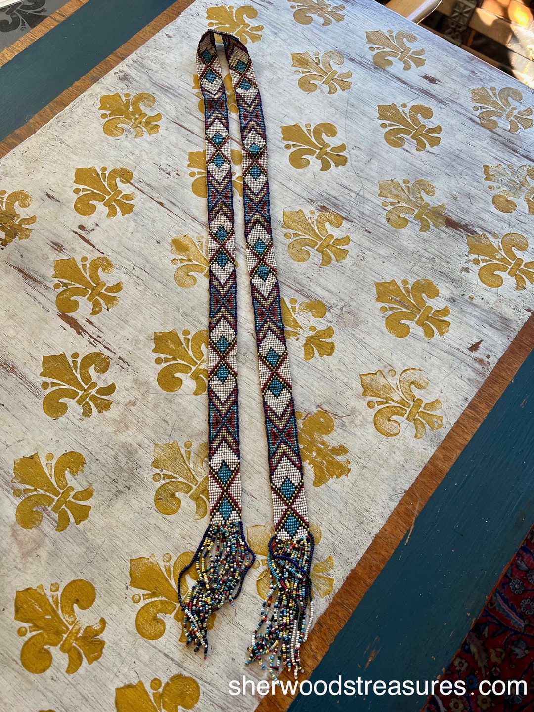 Native American Seminole Vintage Beaded Long Strip Seminole Tribe 51 X ...
