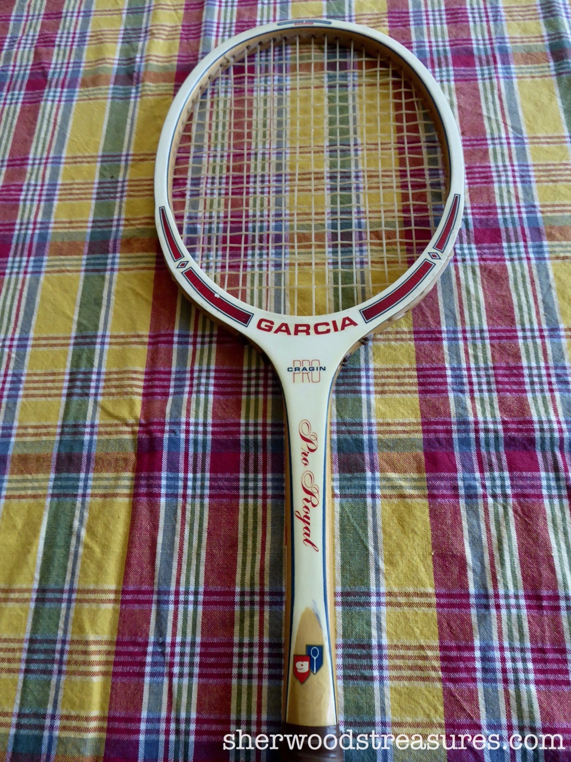 Vintage Garcia Pro Royal Wood Tennis Racquet Leather Grip Very | Etsy